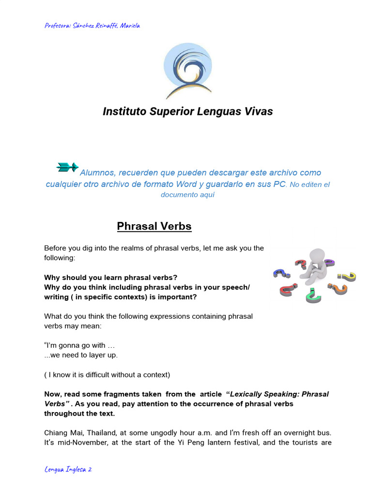 Understanding Phrasal Verbs in English | PDF | English Language | Syntax