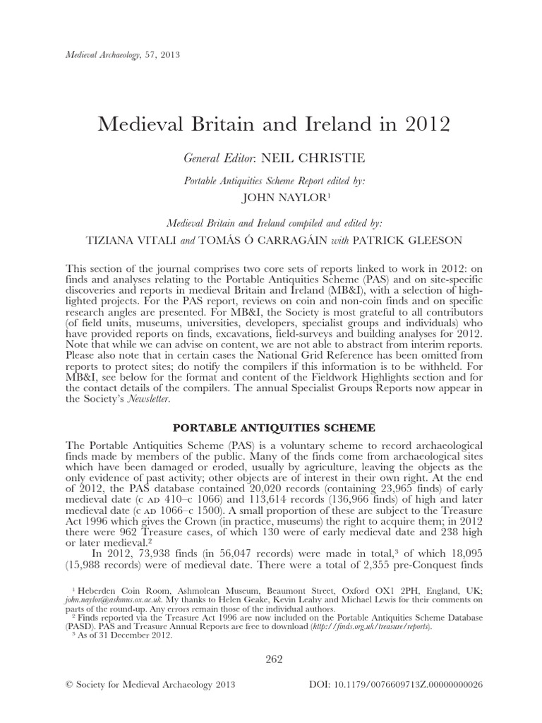 Medieval Britain and Ireland in 2012 (Neil Christie) | PDF | Penny ...