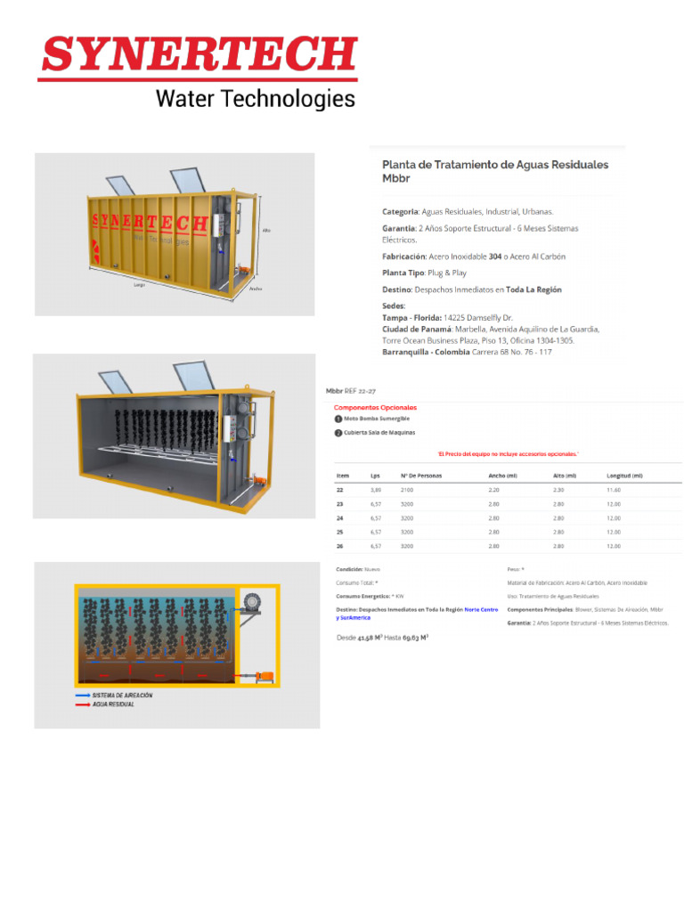 FICHA TECNICA PTAR MBBR - | PDF