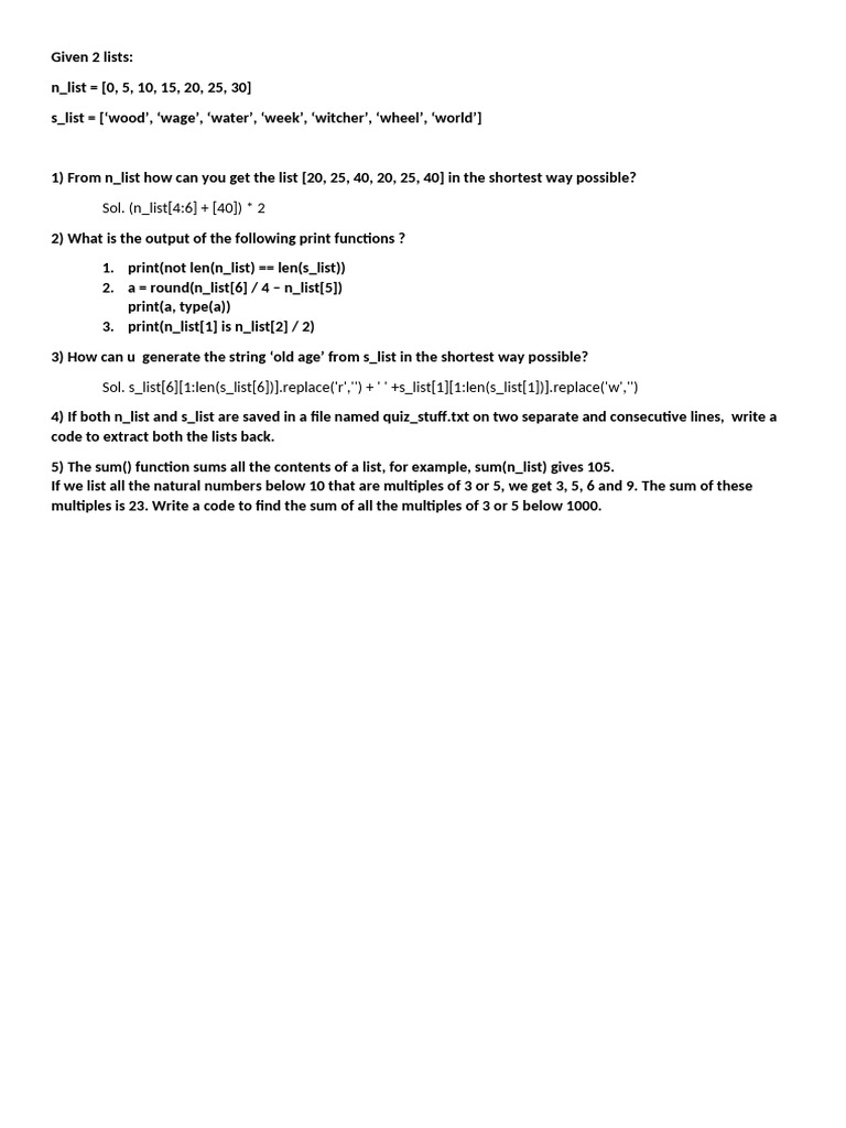 Python List Manipulation Techniques | PDF