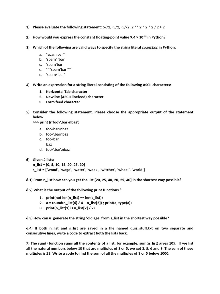 Python Programming Challenges and Solutions | PDF
