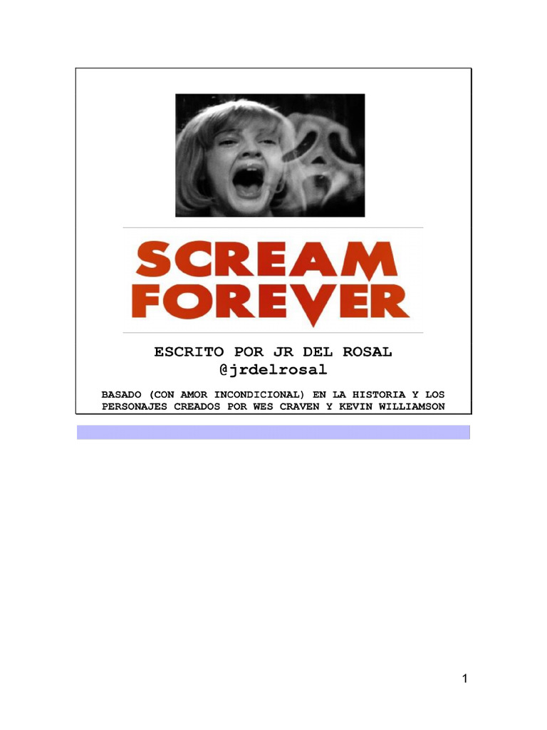 Scream Forever El Guion 1 | PDF