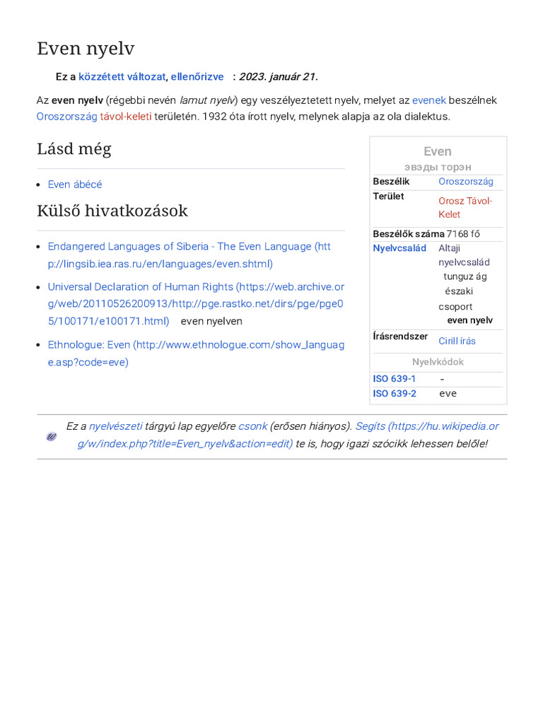 Even nyelv | PDF