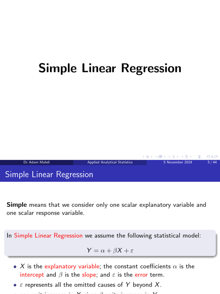 Understanding Simple Linear Regression | PDF