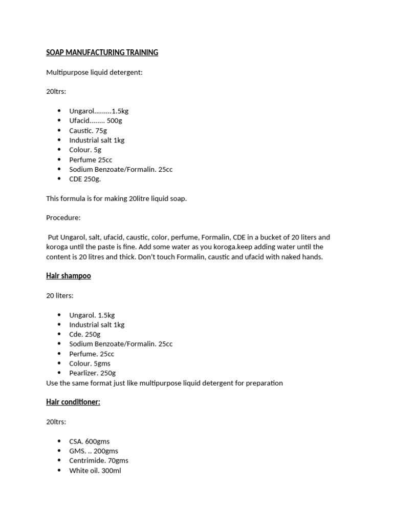 Soap Manufacturing Training | PDF