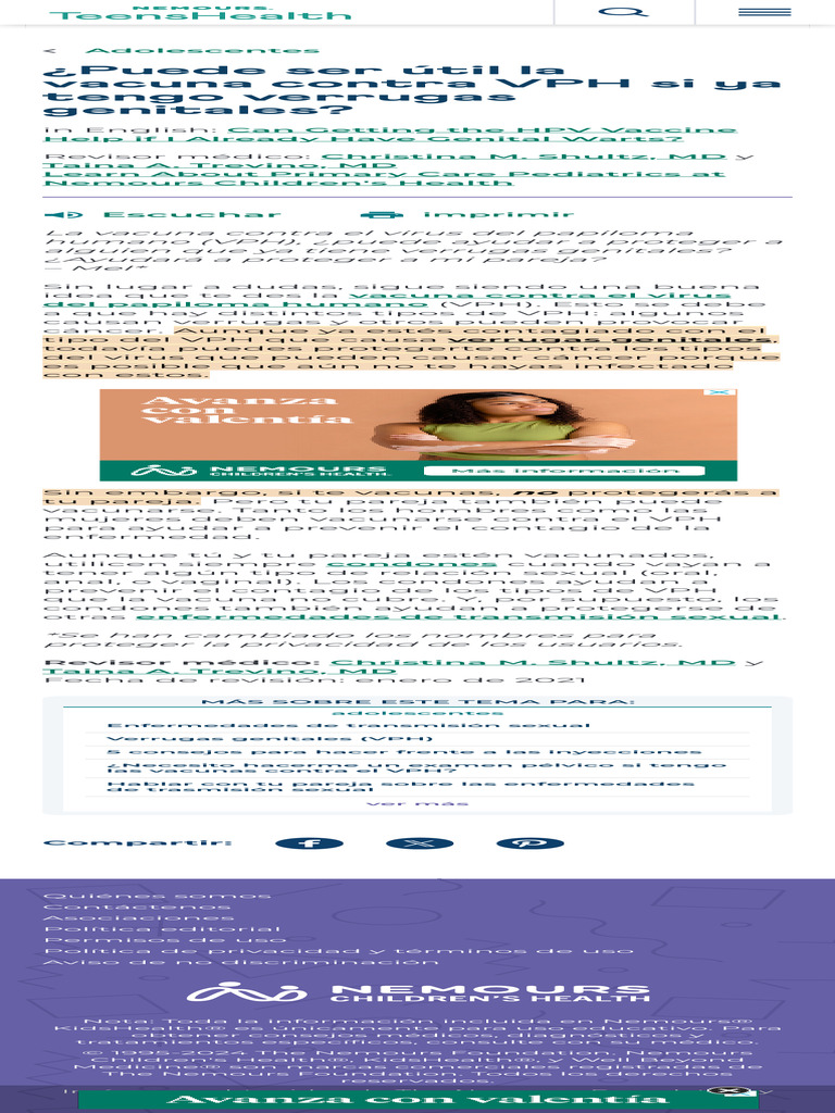 ¿Puede Ser Útil La Vacuna Contra VPH Si Ya Tengo | PDF | Infección transmitida sexualmente ...