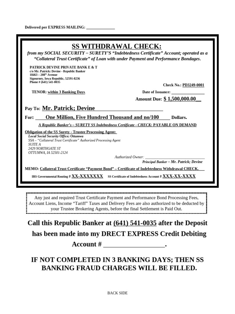 My-SS-Surety-Certificate-Withdrawal-Check-example | PDF