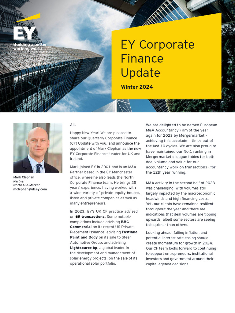 EY Corporate Finance Insights | PDF | Economies | Business Economics