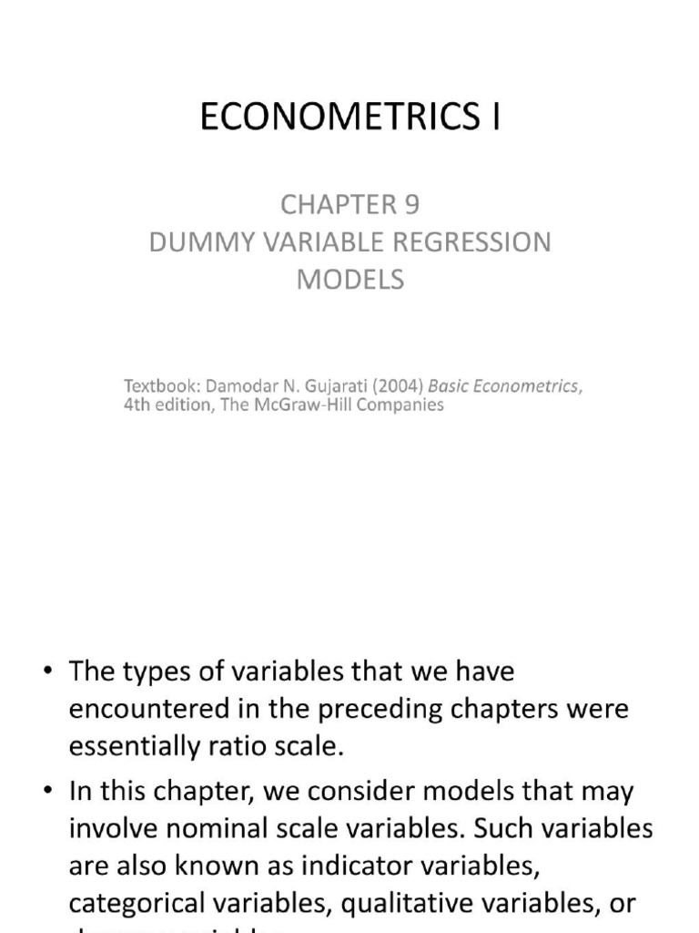 Econometrics I Chapter 9 | PDF