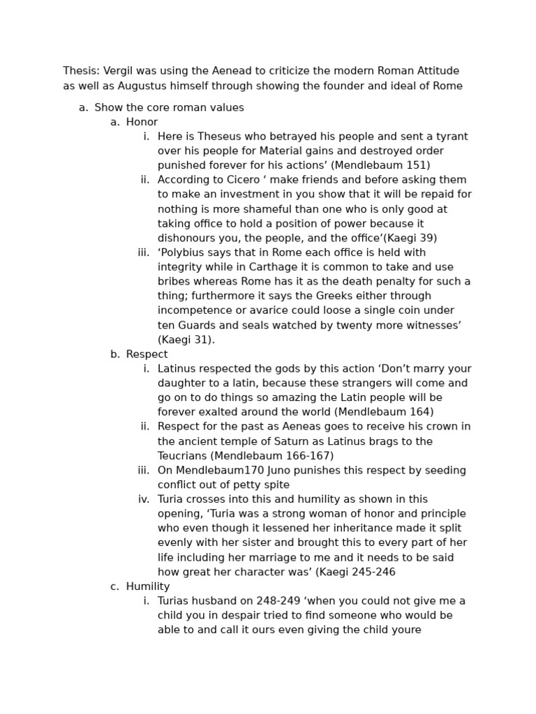 Vergil Outline | PDF | Augustus | Aeneid