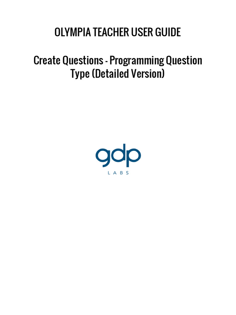 Olympia TeacherUserGuide DetailedGuide | PDF | Computer Programming ...