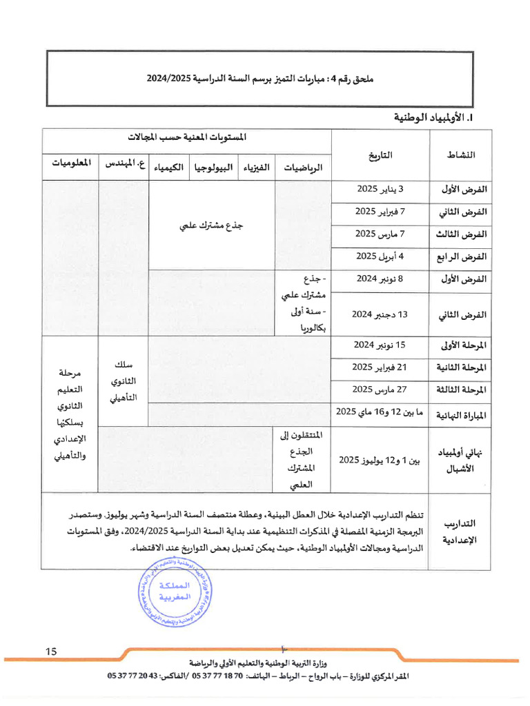 Mokar - Organisat - Annee-Scolaire-2024-2025 (1) - 5 | PDF