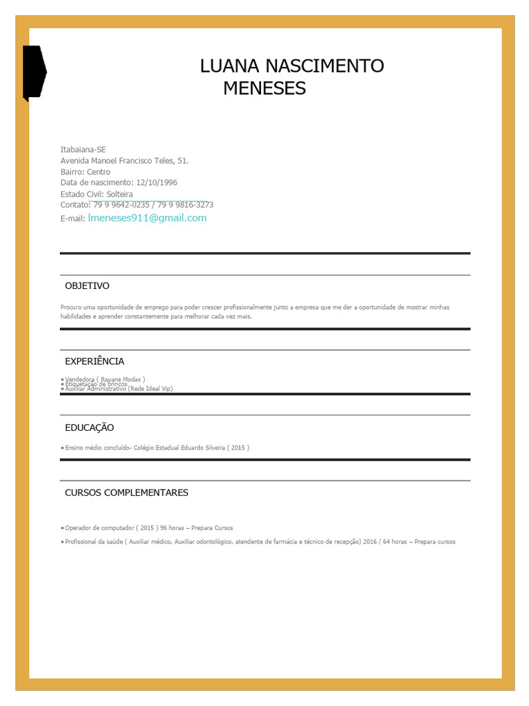 Curriculo Luana | PDF