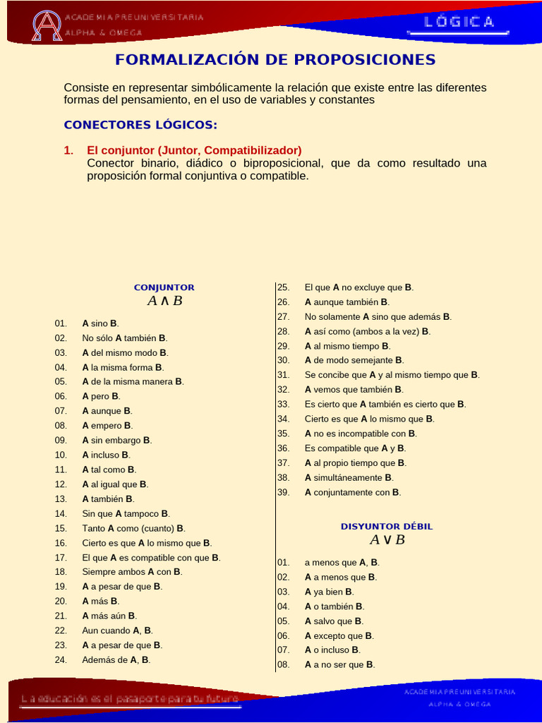 02 - Formalizaciones de Proposiciones Lógicas | PDF | Proposición