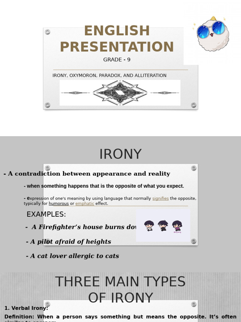 English Presentation | PDF | Irony | Paradox