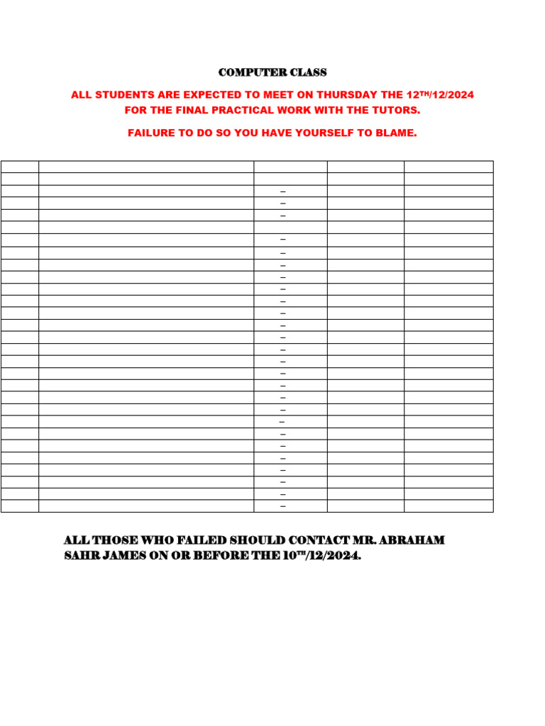 Computer Class Final Practical Details | PDF