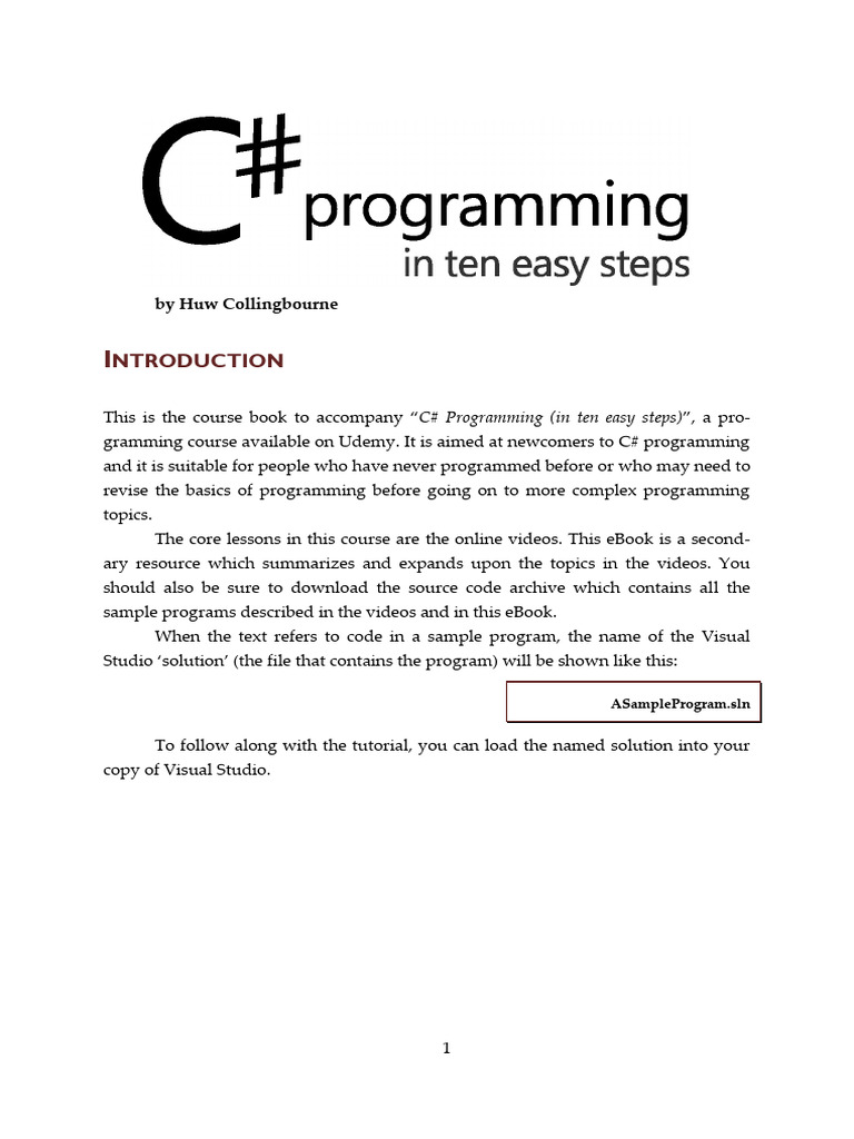 Learn C Sharp Course Book | PDF | Parameter (Computer Programming) | Namespace