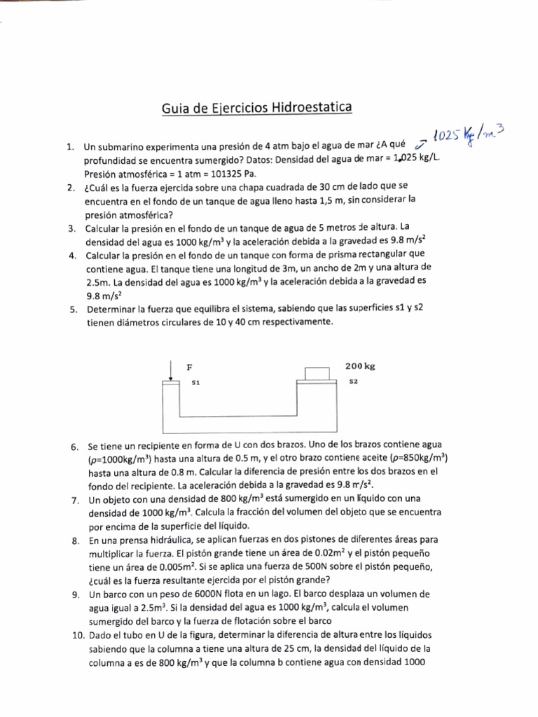 Guia de Ejercicio 1 Lab Operaciones Unitariaspdf | PDF | Densidad | Agua