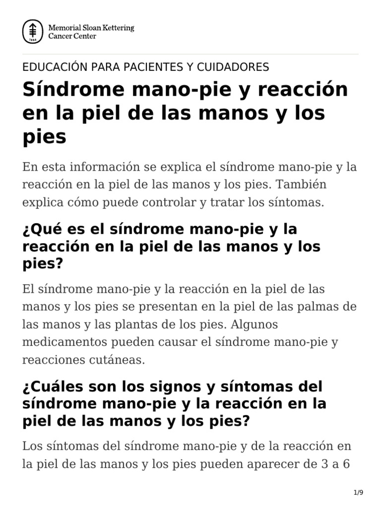 Hand Foot Syndrome Skin Reaction | PDF | Medicina CLINICA ...