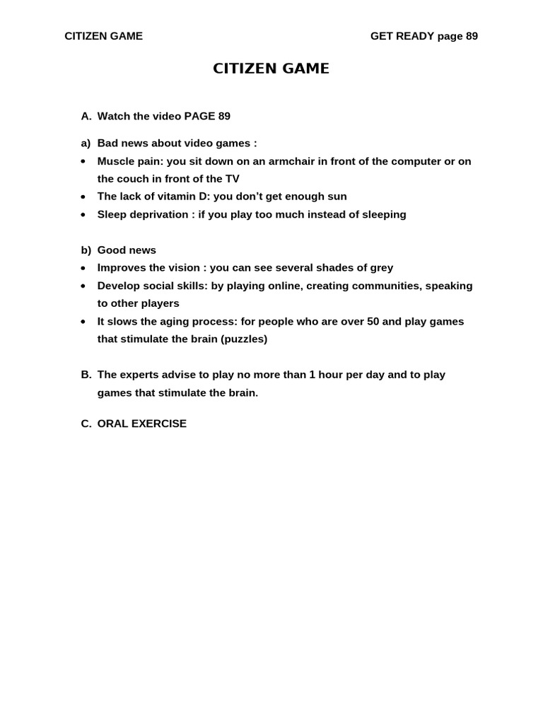 Citizen Game Introduction 1d2 | PDF