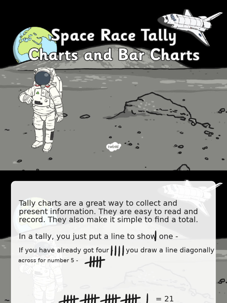 TUESDAY Space Tally Charts and Bar Charts PowerPoint | PDF