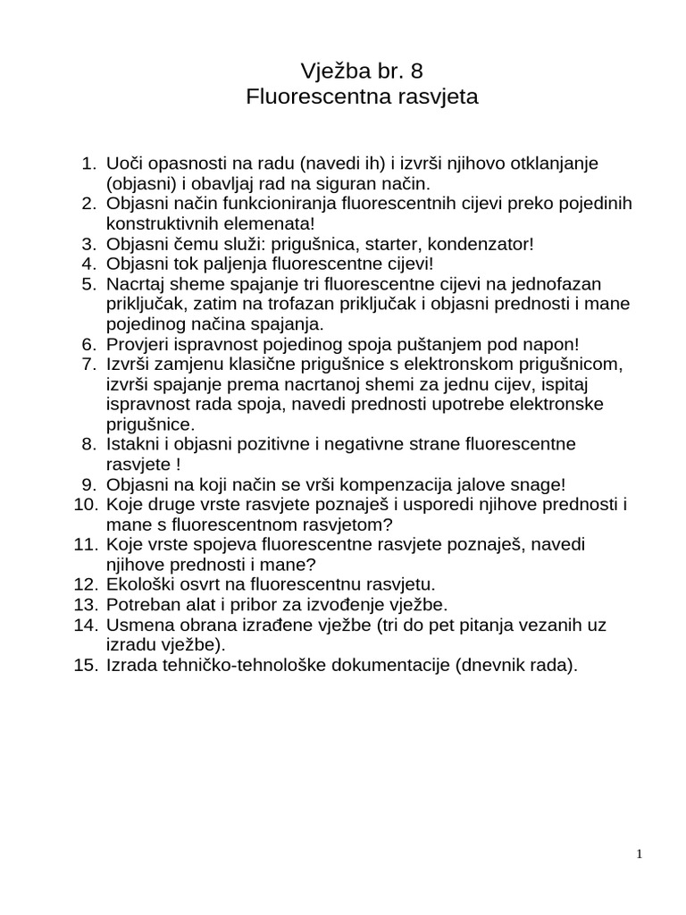 8 Fluorescentna Rasvjeta | PDF