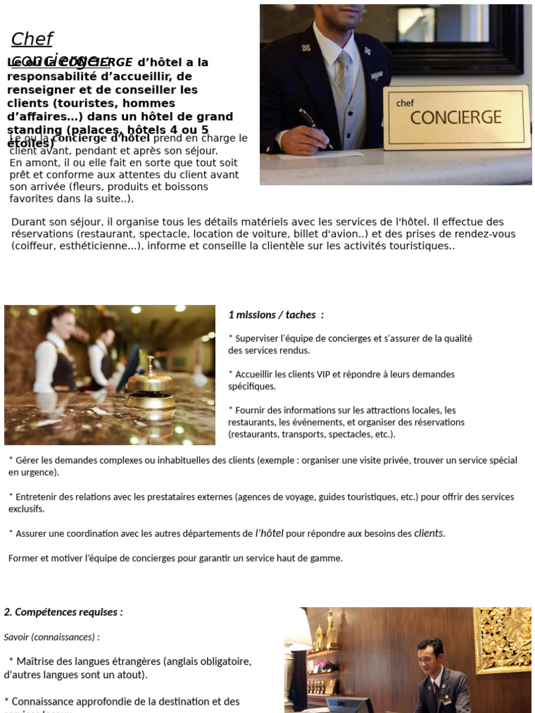 chef concierge mh102 | PDF | Hôtel