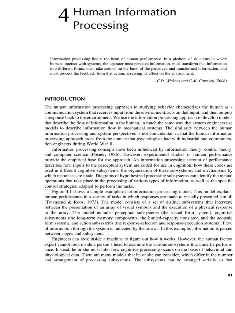 Proctor-Zandt-Human-Factors-2008-Chapter-4-Human-Information-Processing | PDF | Psychophysics ...
