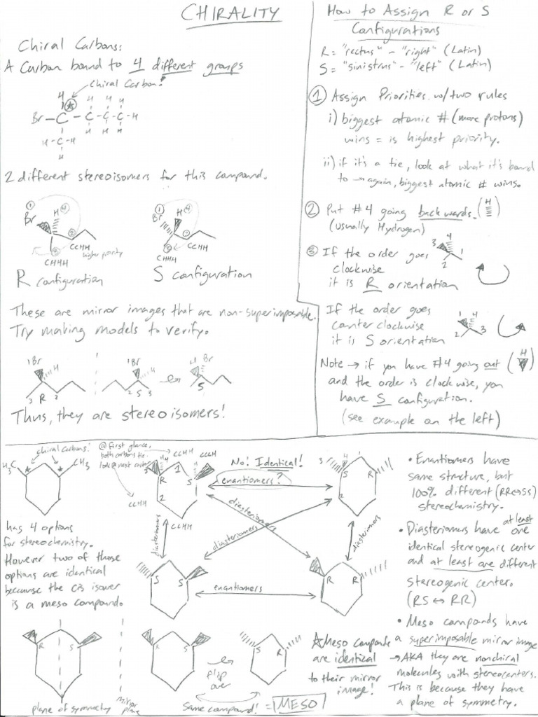 Chirality and Stereoisomers Handout | PDF