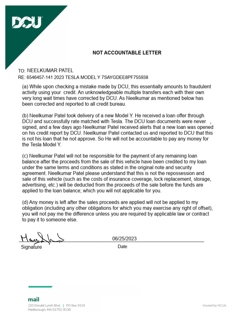 Voluntary Surrender of Tesla Model Y | PDF | Repossession | Insurance