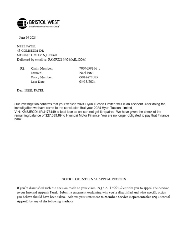 Letter of Loss | PDF | Insurance