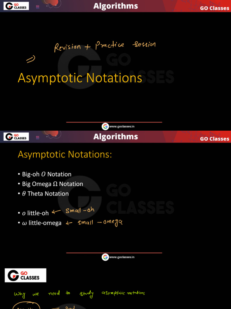 Annotated Notes - 1 Revision and Practice Asymptotic Notations | PDF