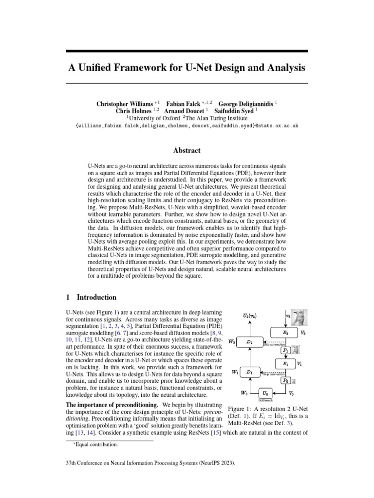 NeurIPS 2023 A Unified Framework For U Net Design and Analysis Paper ...