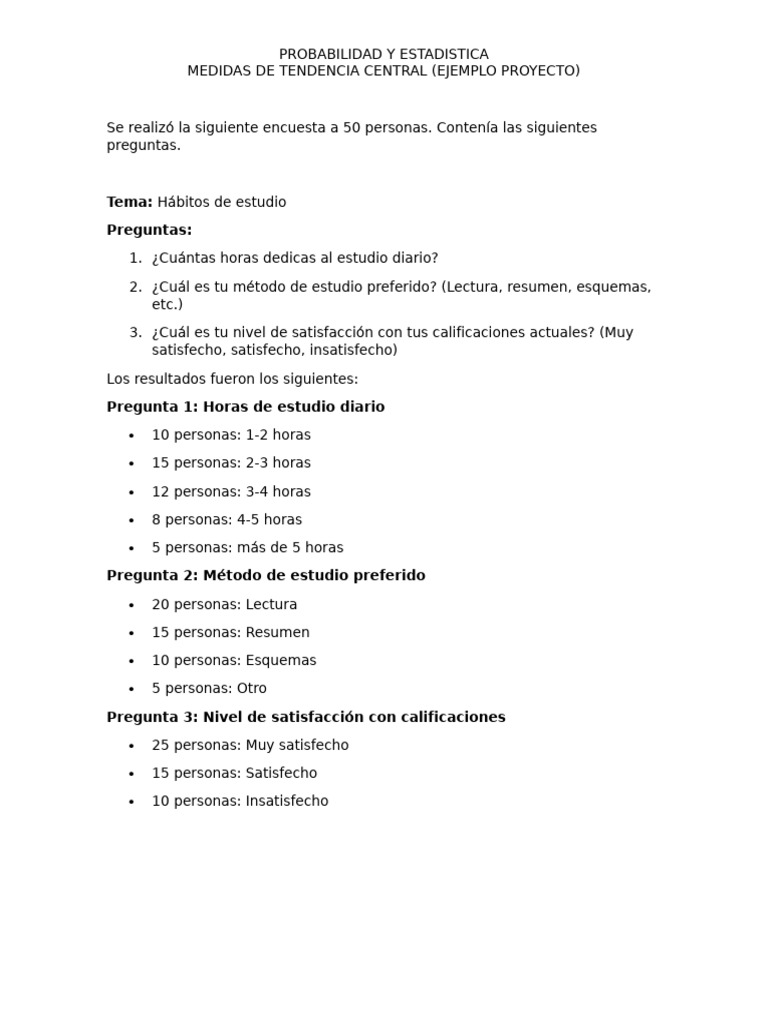 Ejemplo Proyecto Probabilidad y Estadistica | PDF