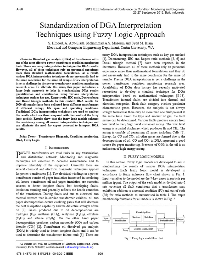 6 Standardization of DGA interpretation techniques using fuzzy logic approach | PDF | Fuzzy Logic