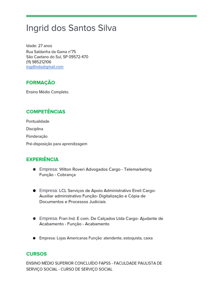 Cópia de Currículo Ingrid 2025 | PDF