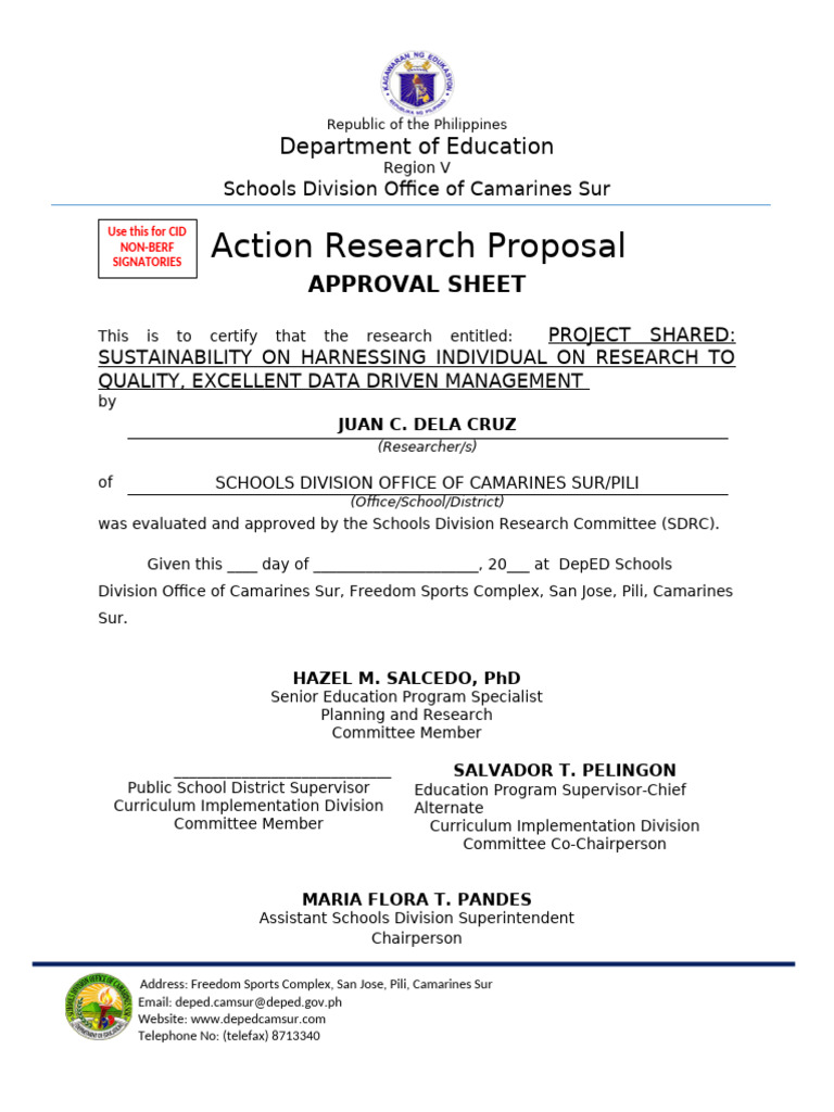 1.updated Approval Sheet and Evaluation Form Action Research | PDF ...