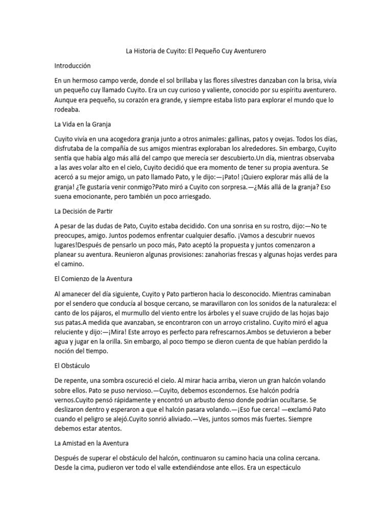 La Historia de Cuyito | PDF | Conejillo de indias