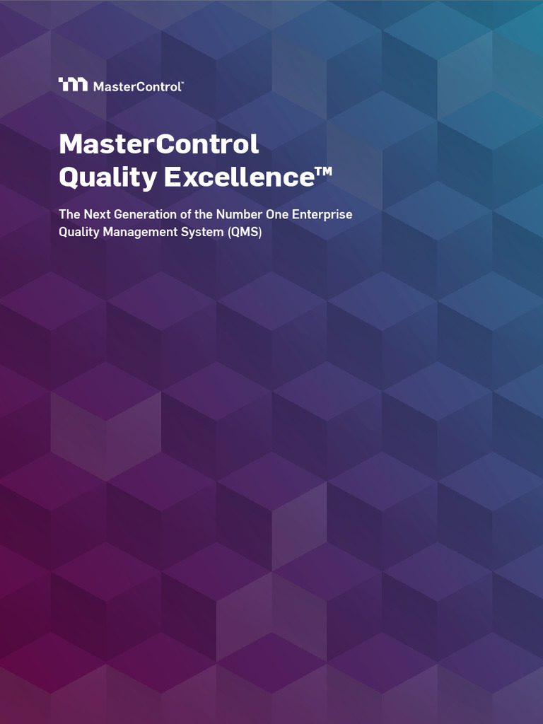 Mastercontrol Quality Excellence | PDF | Quality Management System | Cloud Computing