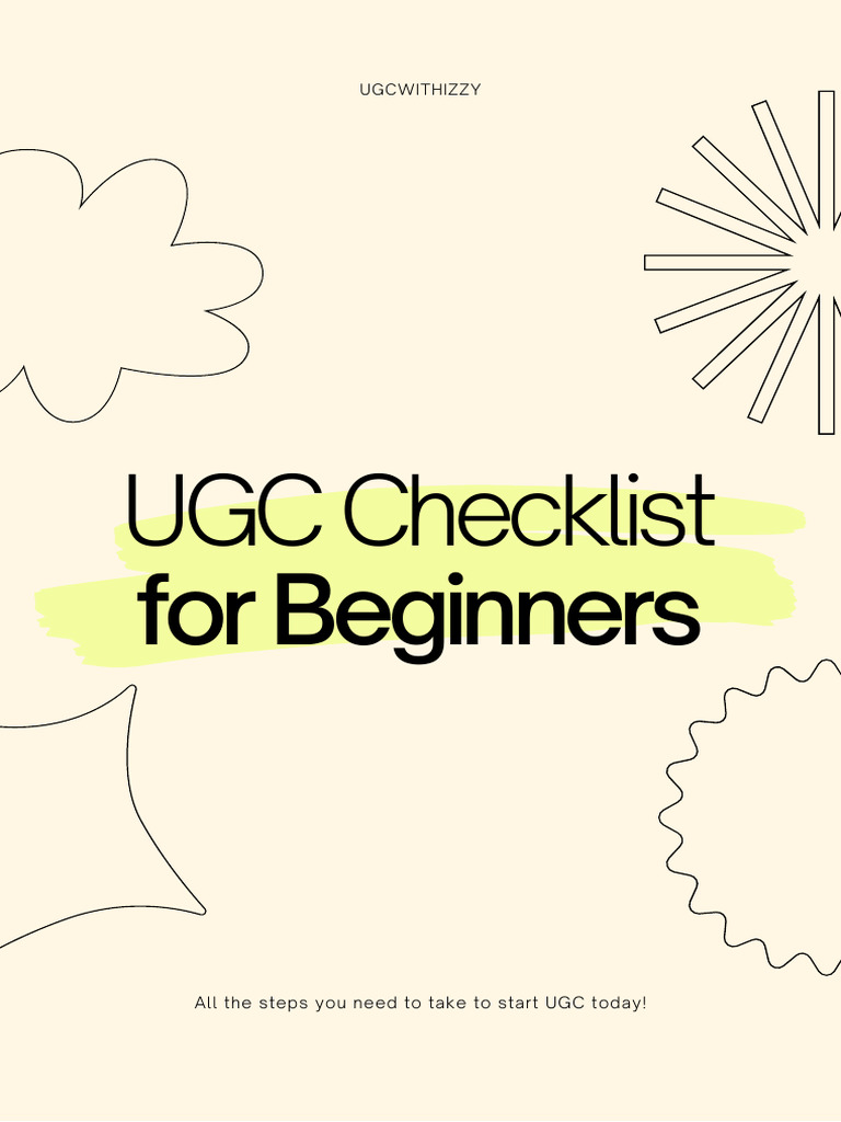 UGC Starter Checklist for Beginners | PDF