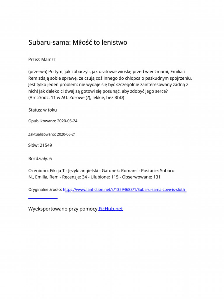 Subaru-Sama Love Is Sloth by Mamzz-Jk4p5jxn | PDF