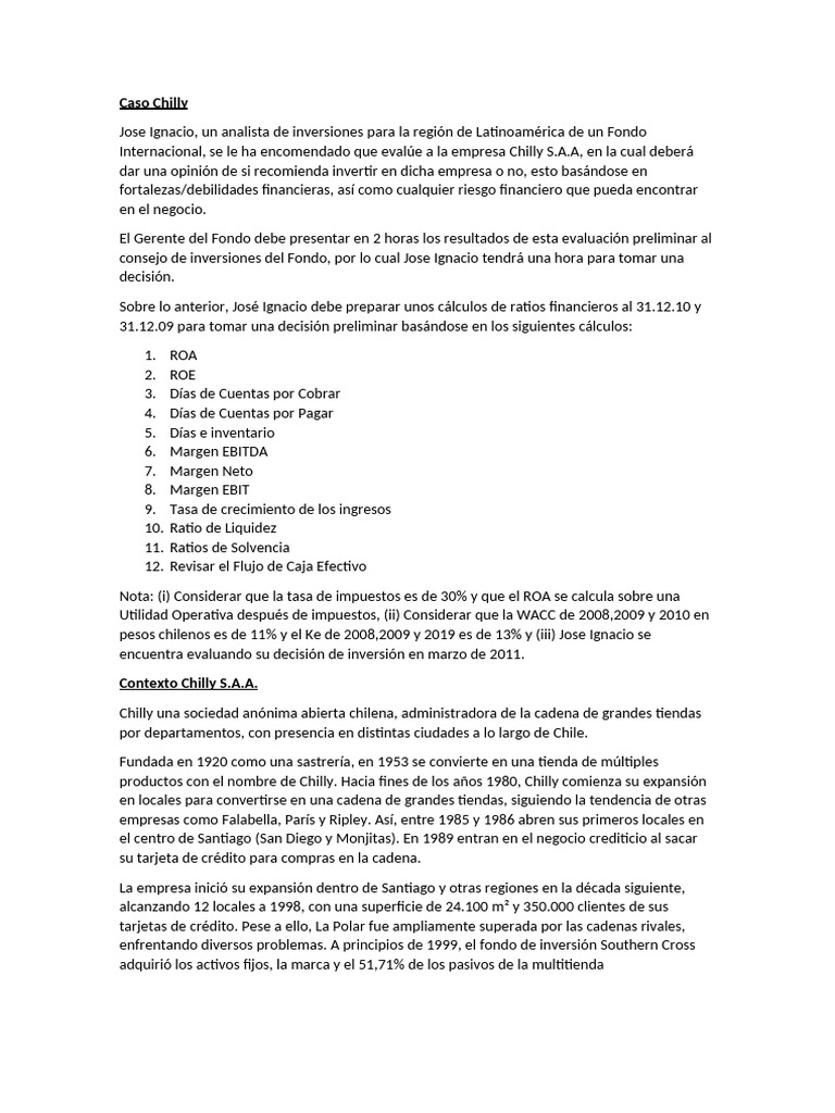 Caso Chilly | PDF | Economias