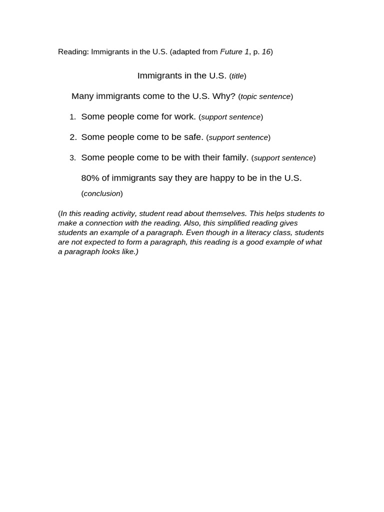 Reading-Immigrants in The U.S. | PDF