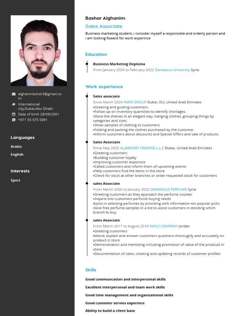 Cv bashar | PDF | Business Process | Economies