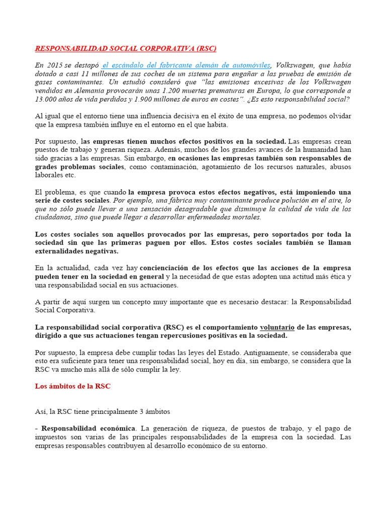 Apuntes RSC | PDF | Responsabilidad social corporativa | Business