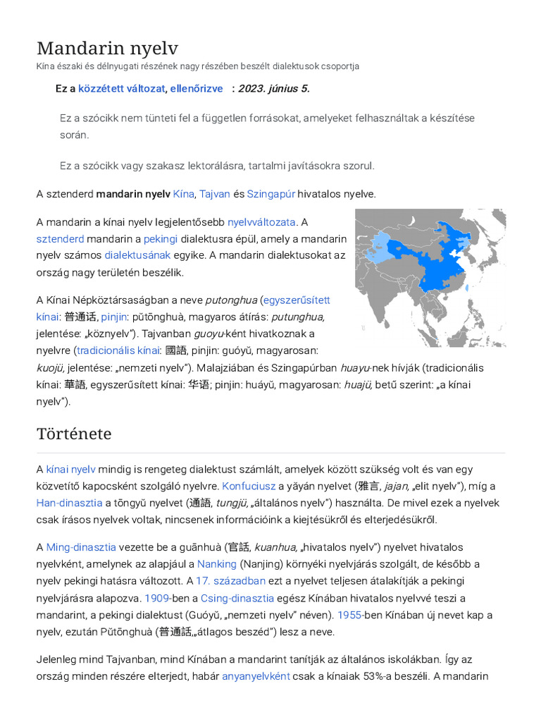 Imandarin Nyelv | PDF