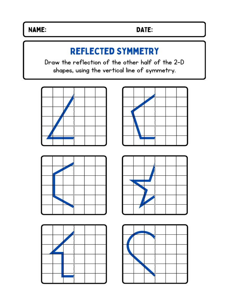 Reflected Symmetry Drawing Worksheet | PDF