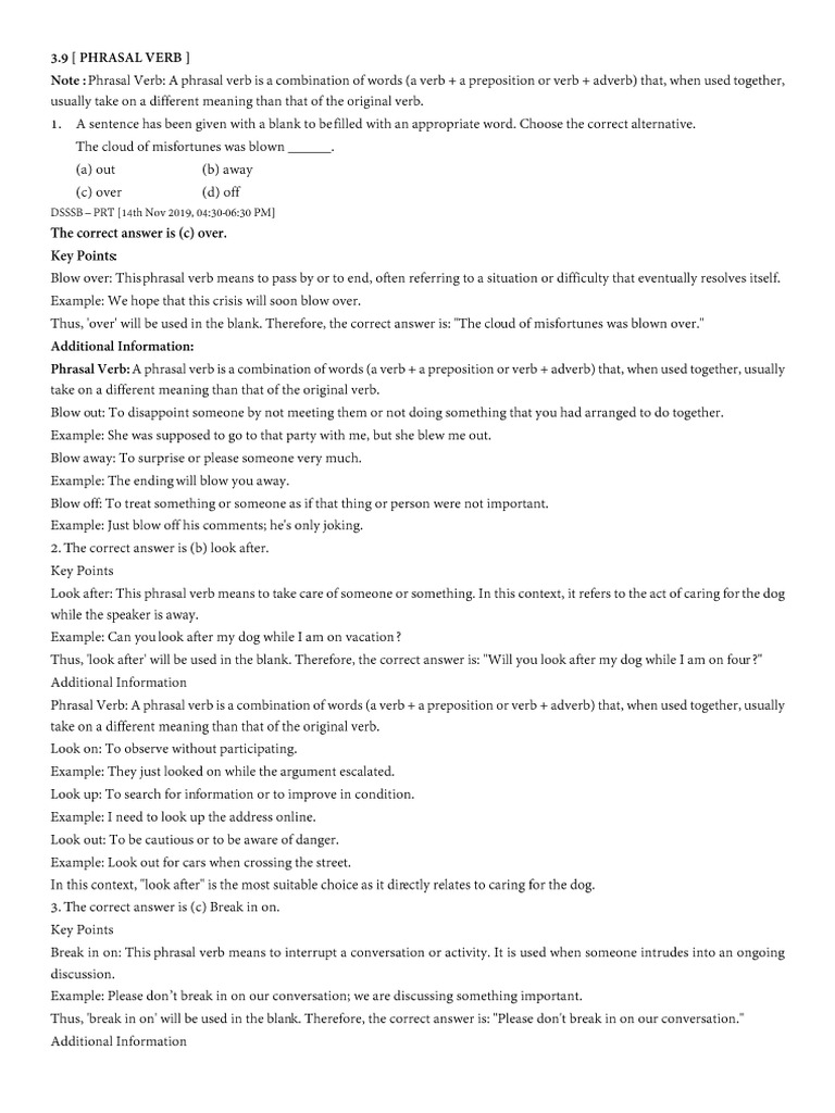 FILL-PHRASAL-VERB | PDF