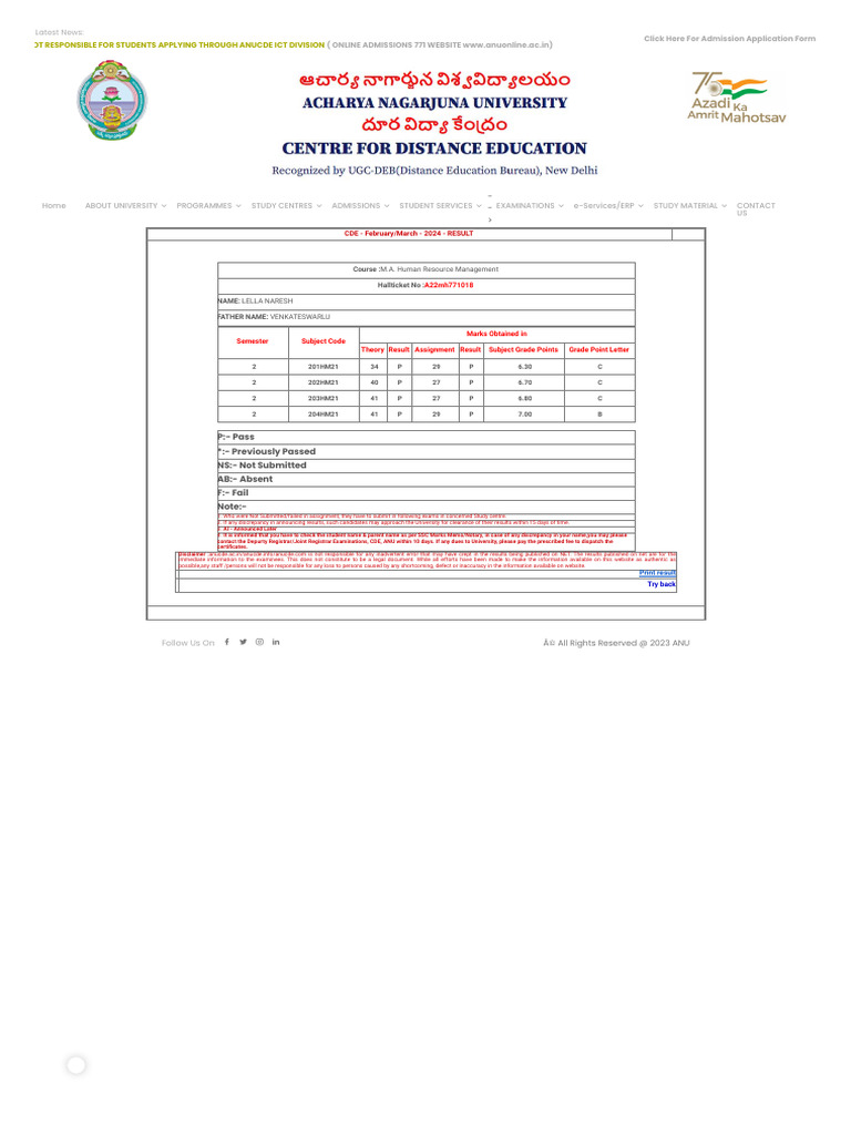 MHRM 2nd sem result | PDF | Educational Stages | Qualifications