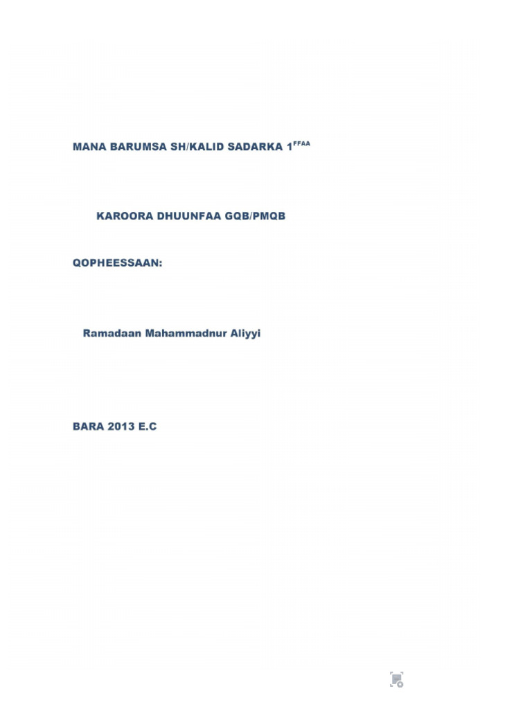 Karoora GQB M - B Abdii Boruu | PDF